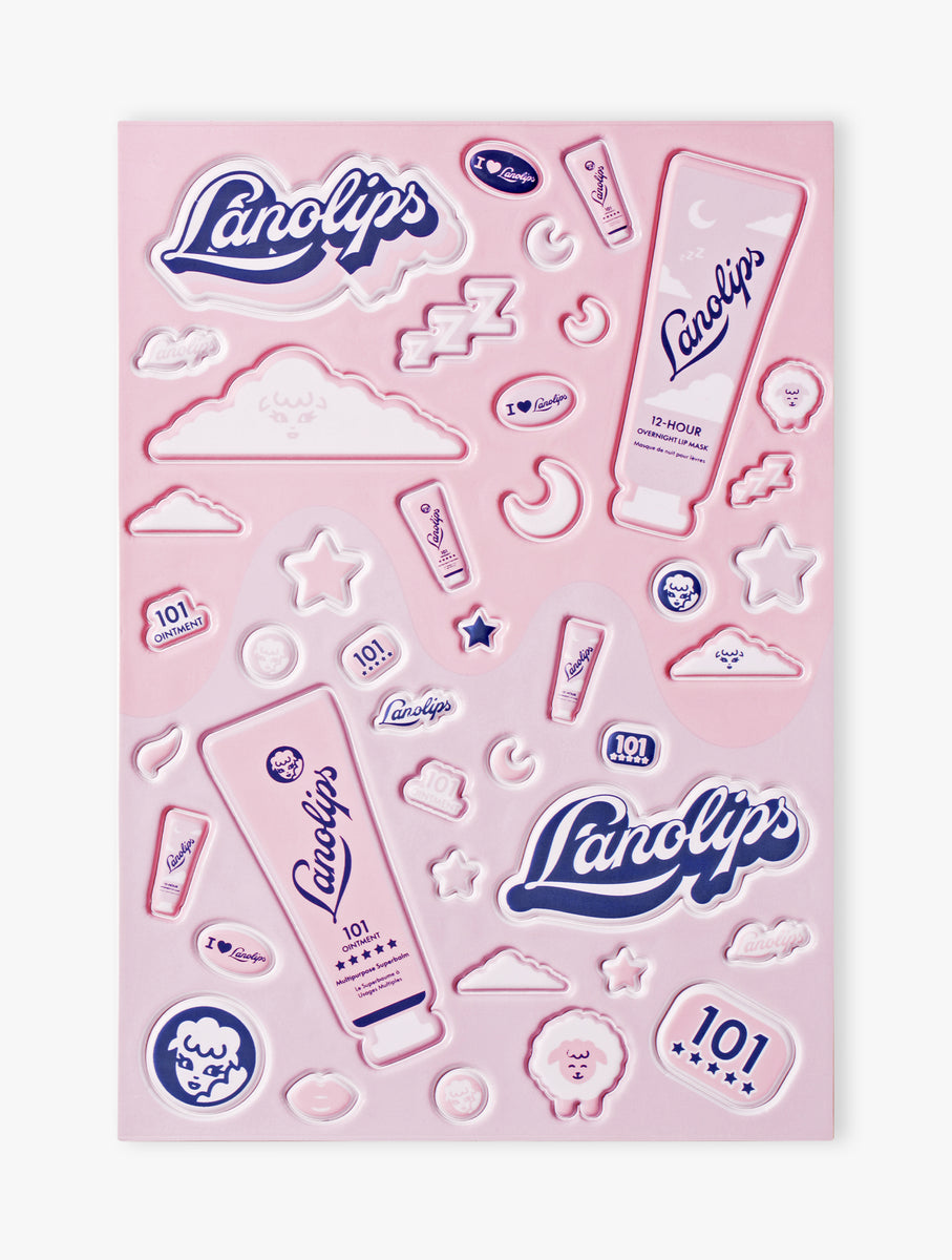 101 Ointment & 12 Hour Lip Mask Puffy Sticker Sheet | Lanolips UK ...